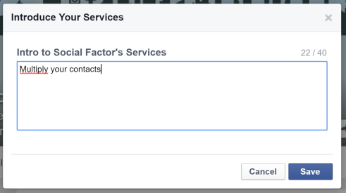 Nuova Facebook Tab nativa: Services - Social Factor